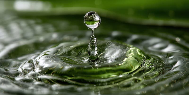 A Single Drop of Water Gracefully Falls into a Larger Pool of Water ...