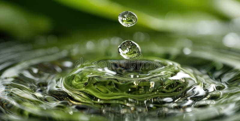 A Single Drop of Water Gracefully Falls into a Larger Pool of Water ...