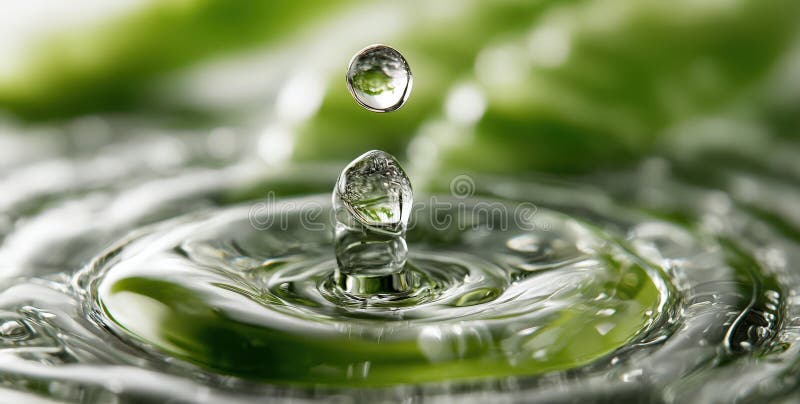 A Single Drop of Water Gracefully Falls into a Larger Pool of Water ...