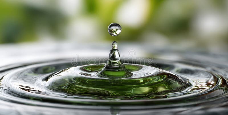 A Single Drop of Water Gracefully Falls into a Larger Pool of Water ...