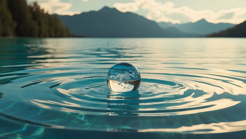 Single Drop of Water Hitting a Larger Body of Water Stock Photo - Image ...