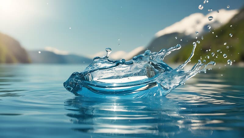 Single Drop of Water Hitting a Larger Body of Water Stock Photo - Image ...