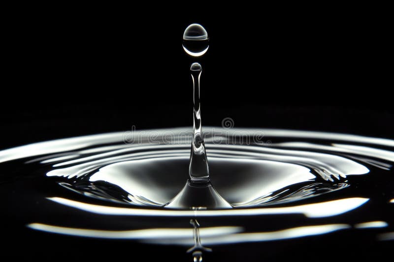 A Single Drop of Water Magnified To Show Its Surface Details Stock ...