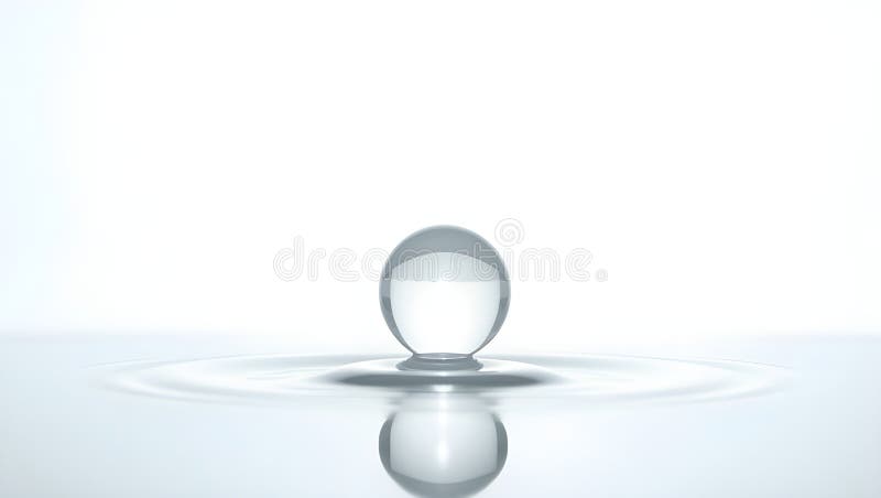 A Single Drop of Water Perfectly Isolated on a White Surface Stock ...