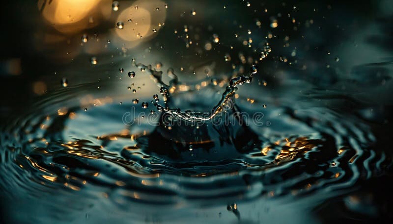A Single Drop of Water Resting on the Water S Surface Stock ...