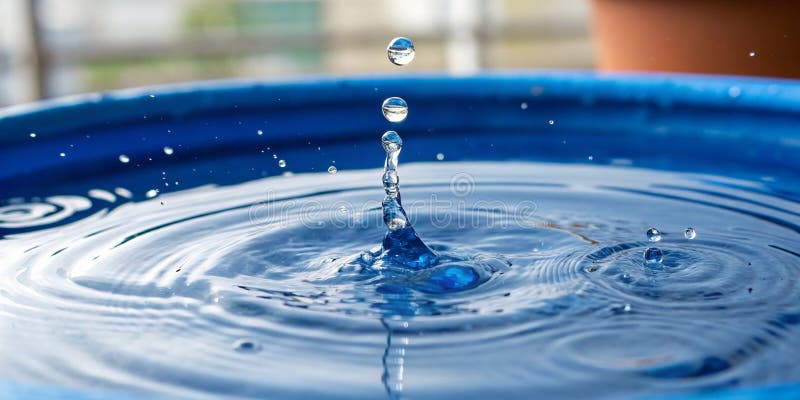 Water Splash Drop in Blue Puddle Stock Illustration - Illustration of ...