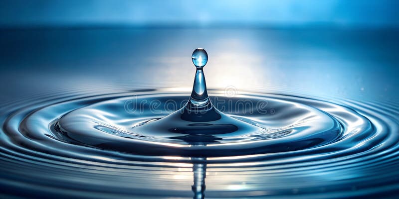 A Single Drop of Water Splashing into a Clear Puddle Creative AI Stock ...