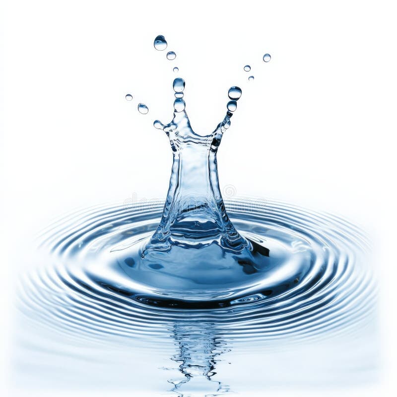 A Single Drop of Water is Splashing Energetically into a Pool of Water ...
