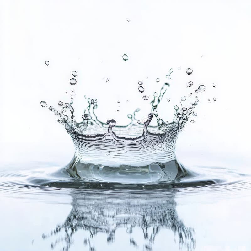 A Single Drop of Water is Splashing Energetically into a Pool of Water ...