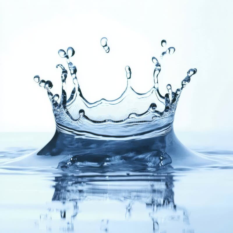 A Single Drop of Water is Splashing Energetically into a Pool of Water ...