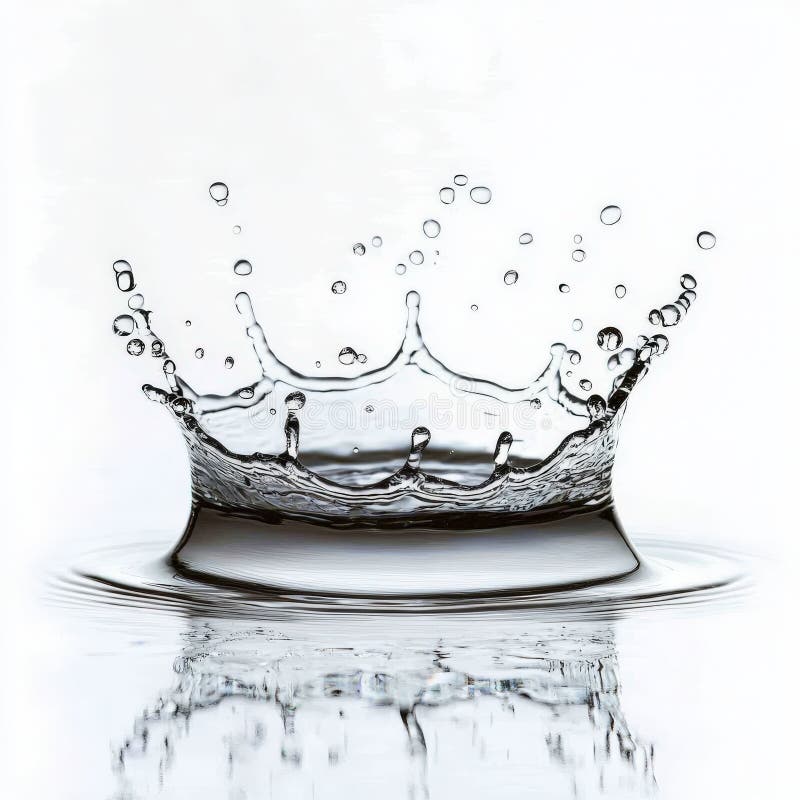 A Single Drop of Water is Splashing Energetically into a Pool of Water ...