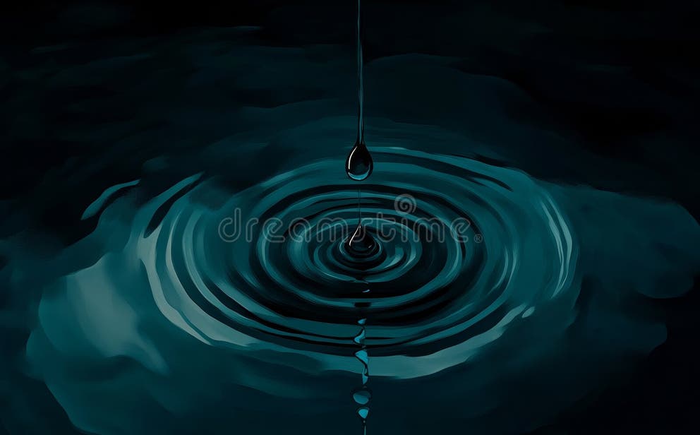 A Single Drop of Water Splashing into a Puddle of Clear Water. Stock ...