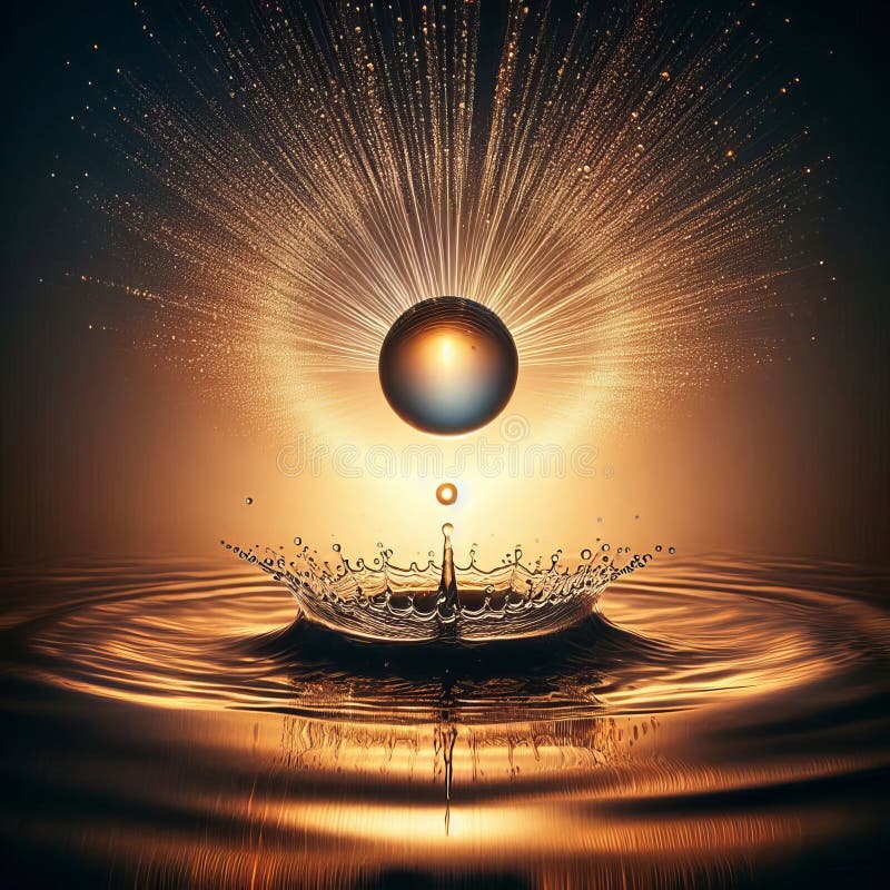 A Single Drop of Water Suspended in the Air, Photo V Stock Illustration ...