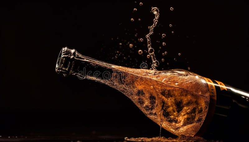 A Single Drop Of Wine Splashing In A Drinking Glass Generated By Ai Stock Illustration