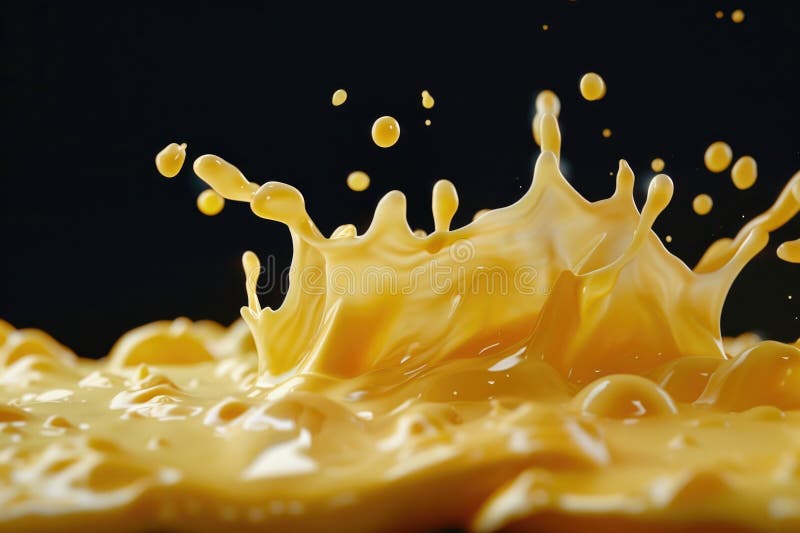 A Single Droplet of Liquid Sits Atop a Piece of Cheese, with a Subtle ...