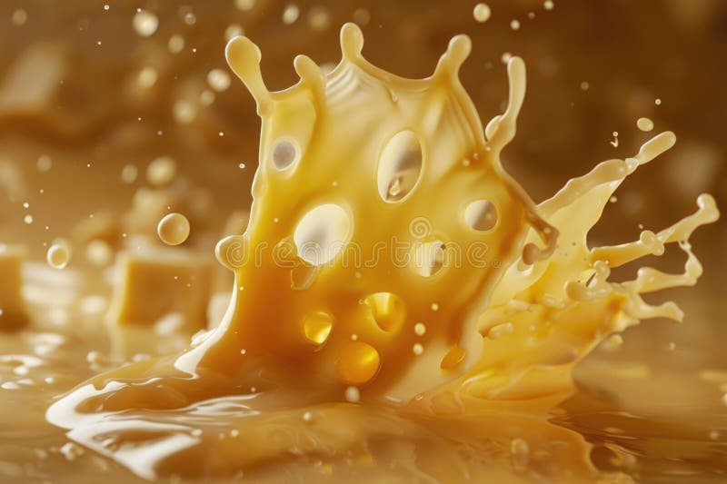 A Single Droplet of Liquid on Top of a Piece of Cheese Stock Photo ...
