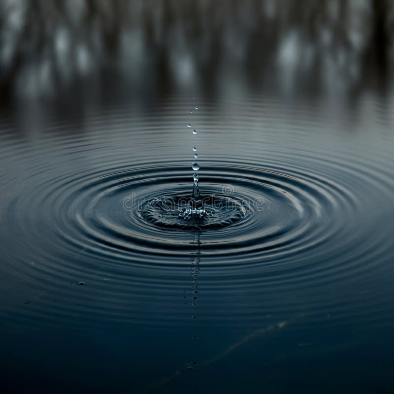 A Single Droplet of Water Creates Concentric Ripples on a Smooth Water ...