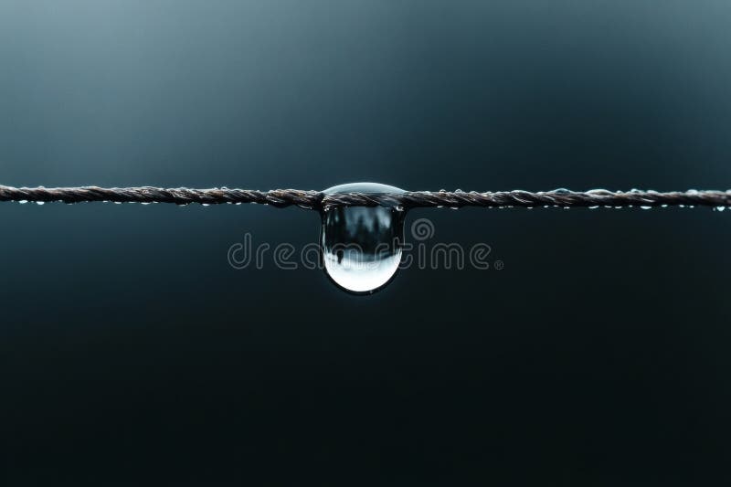 Captivating Water Droplet Poised on a Thin Wire. Generative AI Stock ...