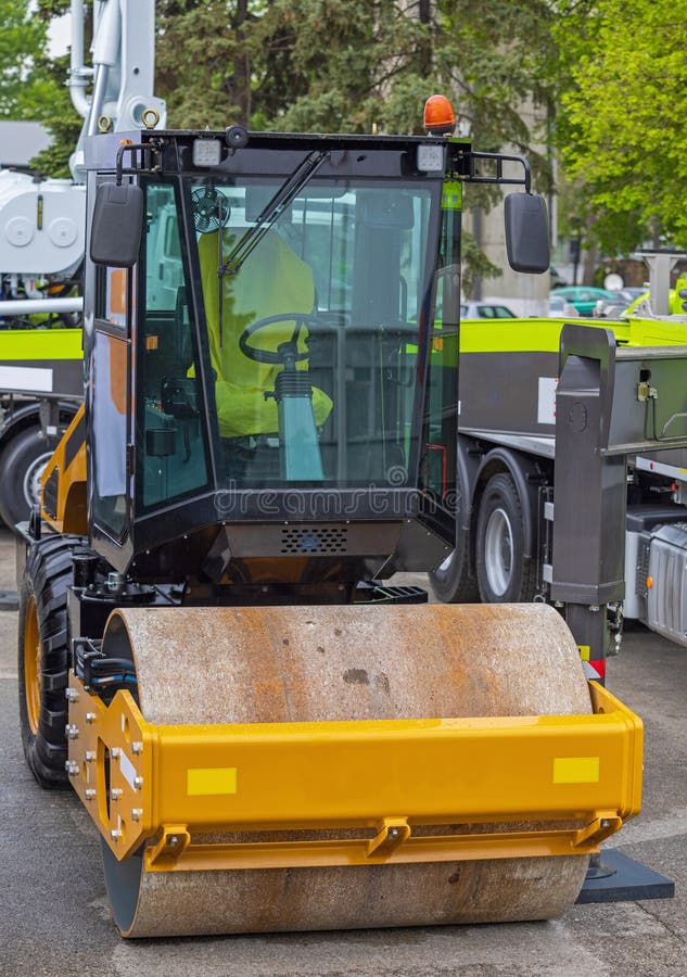 Single Drum Roller Machine stock image. Image of equipment - 276440451