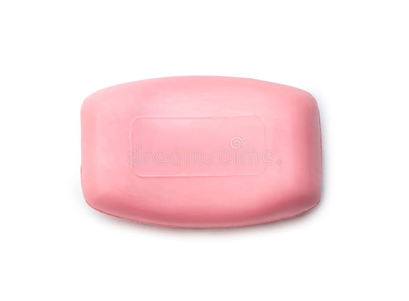 Single Dry Pink Soap Bar Isolated on White Background with Clipping ...