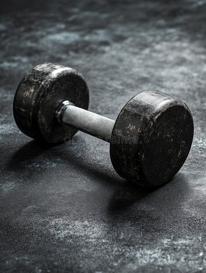 Single Dumbbell Textured Dark Surface Stock Photos - Free & Royalty ...