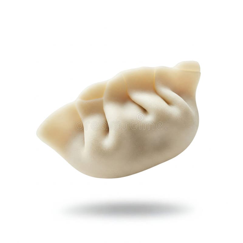 Single dumpling with folds stock illustration. Illustration of mouth ...