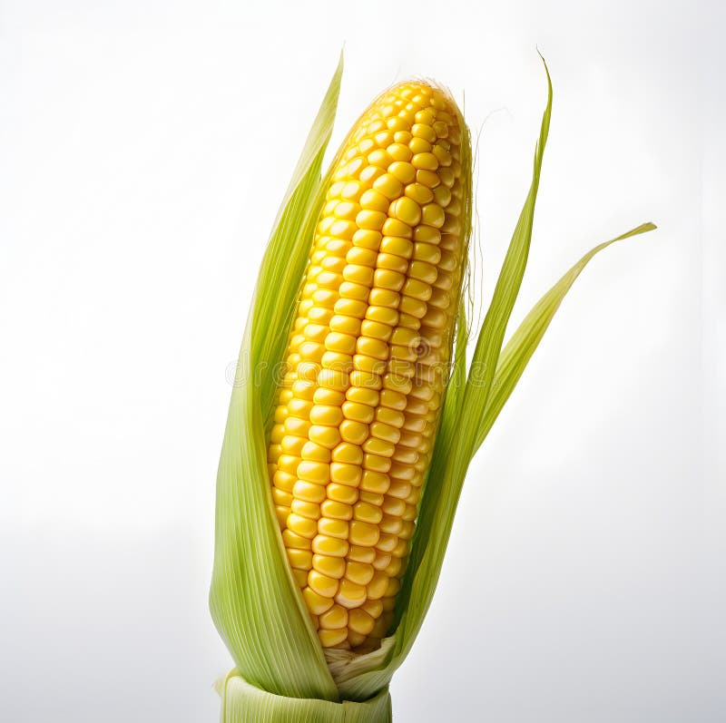 Single Ear of Corn Isolated on White Background As Package Design ...
