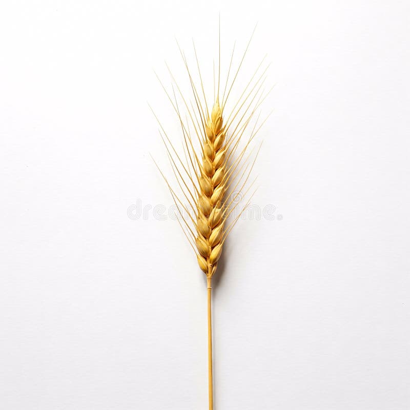 Single Ear of Wheat, Isolated on a White Background Stock Illustration ...