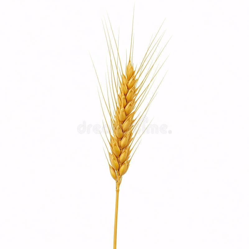 Single Ear of Wheat, Isolated on a White Background Stock Illustration ...