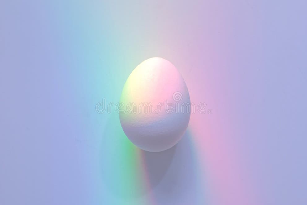 Pastel-Colored Light Reflections on White Egg. Easter Background Stock ...
