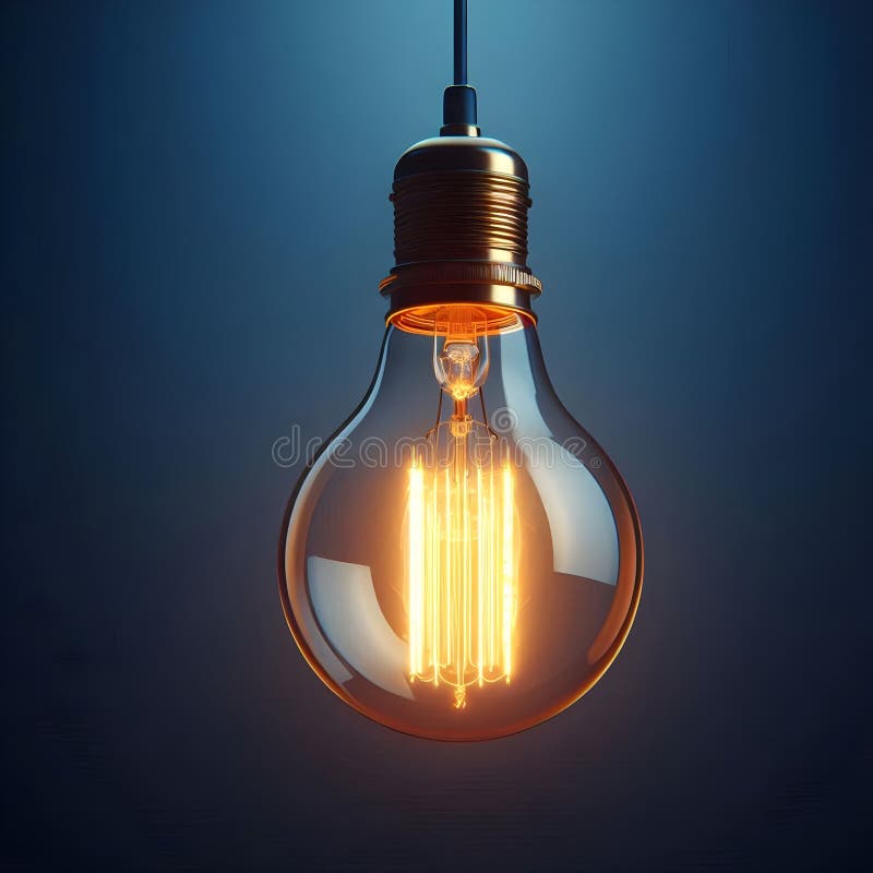 A Single Edison Bulb Hanging Against a Dark Background Stock Photo ...