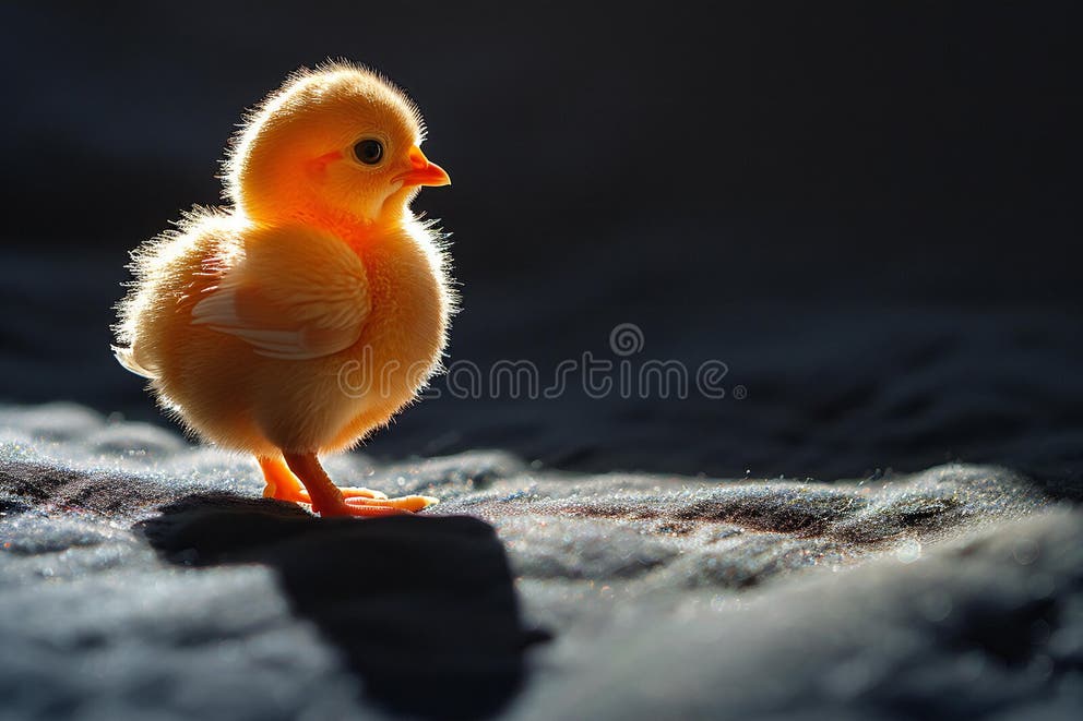A Single Egg Casting the Shadow of an Easter Chick on a Dark Background ...