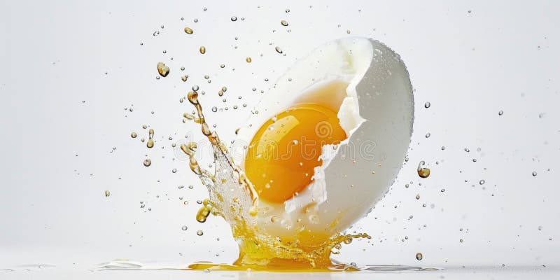 A Single Egg Falling into a Puddle of Water, Creating a Splash Stock Photo - Image of meal ...