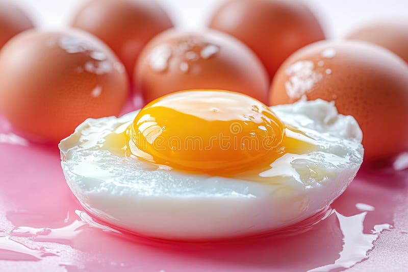 A Single Egg with Its Yolk Visible on Top, Suitable for Food, Cooking ...