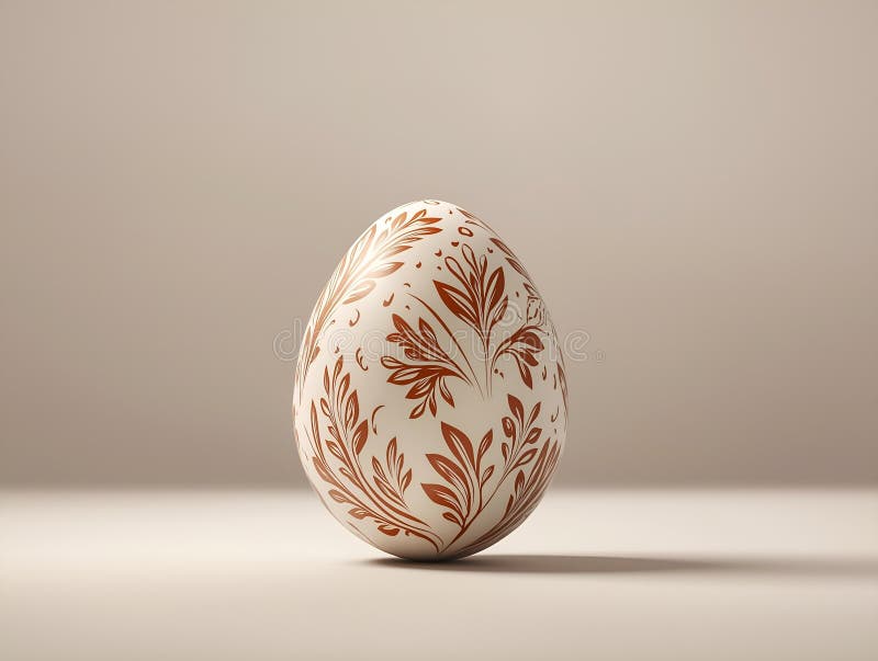 Patterned Egg, Off-white and Brown, Minimalist Setting Stock ...