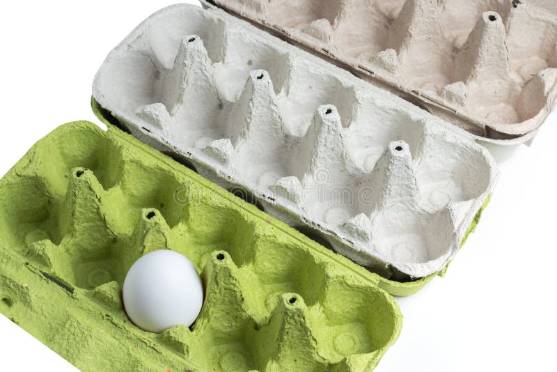 Single Egg in Paper Egg Tray on White Background Stock Photo - Image of ...