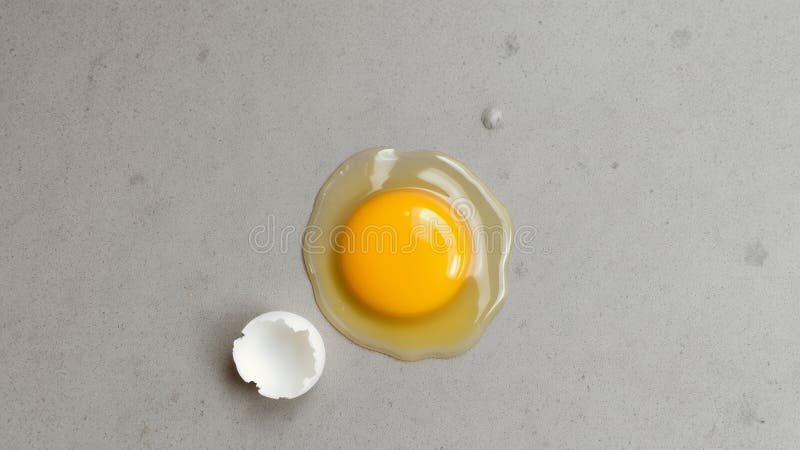 A Single Egg Yolk with a Cracked Shell Stock Illustration ...