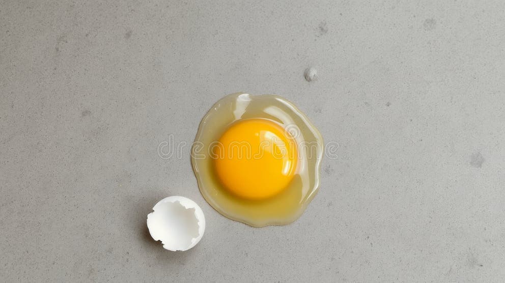 A Single Egg Yolk with a Cracked Shell Stock Illustration ...