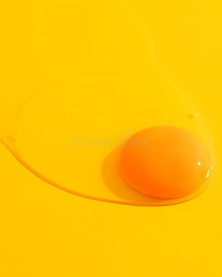 A Single Egg Yolk Sits on a Vibrant Yellow Background, Surrounded by a ...