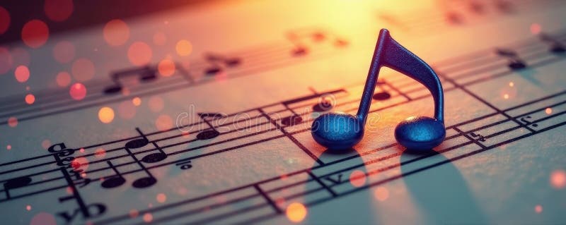 A Single Eighth Note Symbol on a Musical Stave, Musical Notation ...