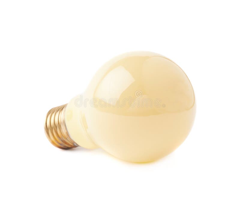 Single Electric Bulb Lying on Its Side, Isolated Over the White ...
