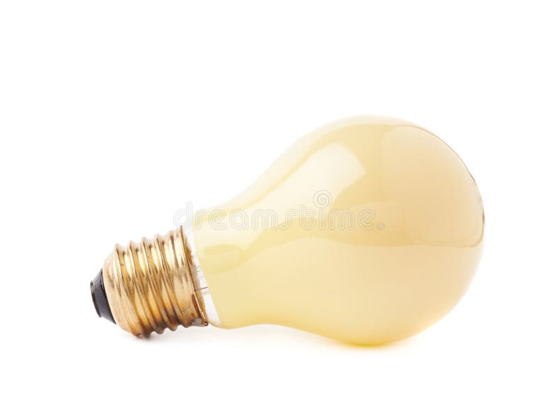 Single Electric Bulb Lying on Its Side, Isolated Over the White ...