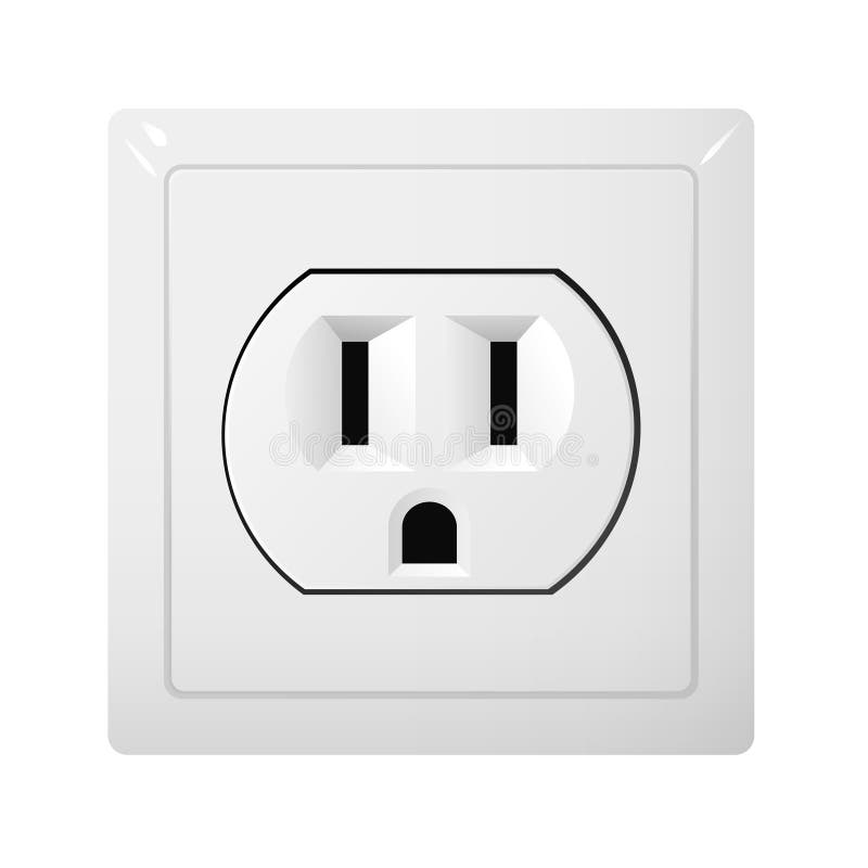 Single Electrical Socket Type B. Receptacle from USA. Stock Vector ...