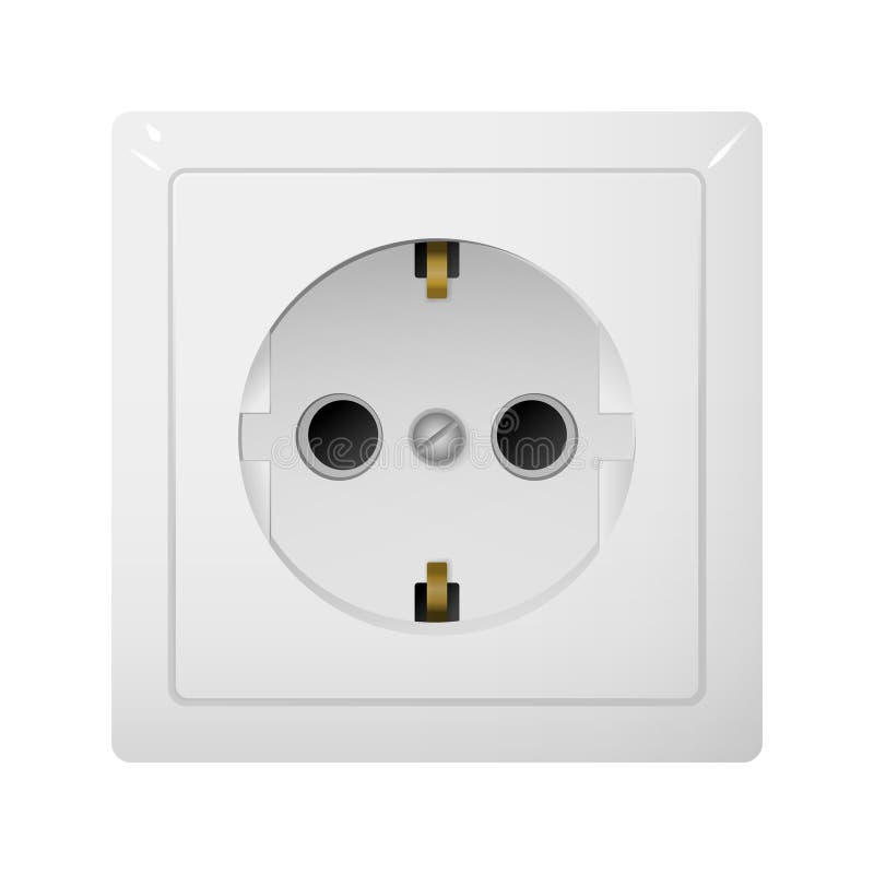 Single Electrical Socket Type F. Receptacle from Europe. Stock Vector ...