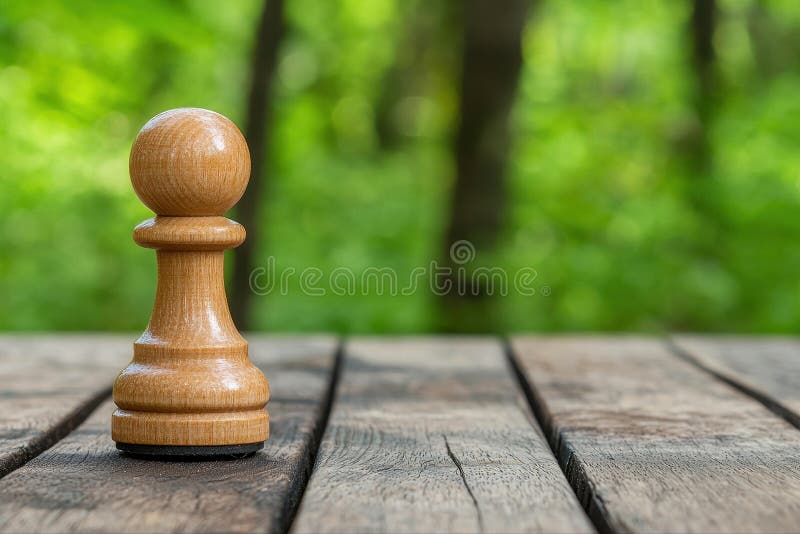 Single Elegant Wooden Chess Piece Standing Tall on a Smooth Surface ...