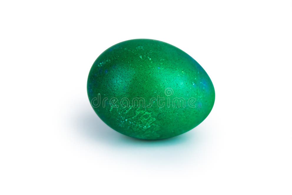 Single Emerald Green Easter Egg with Glowing Shell Pattern, Isolated on ...