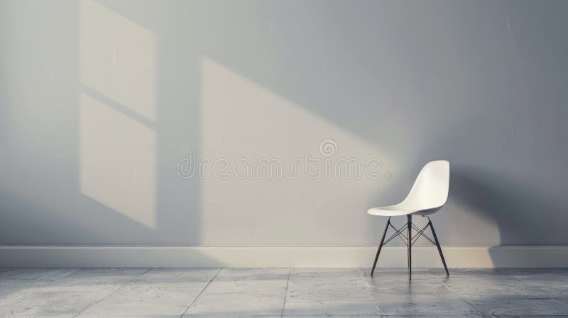 A Single Empty Chair on Wall Concrete Stock Illustration - Illustration ...