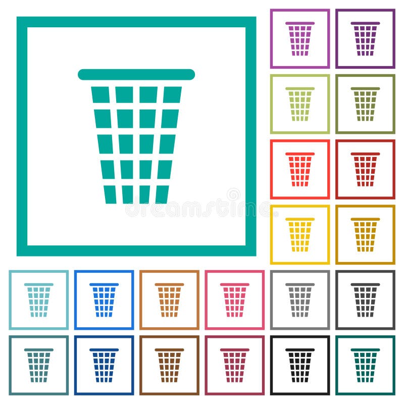 Single Empty Wide Trash Solid Flat Round Icons Stock Vector - Illustration of trash, debrish ...