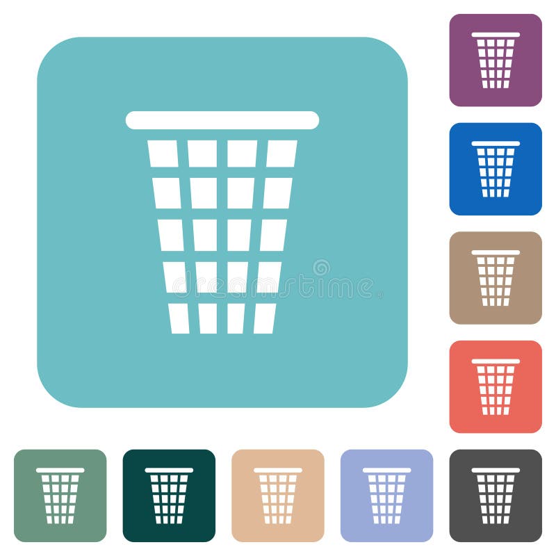 Single Empty Wide Trash Solid Flat Round Icons Stock Vector - Illustration of trash, debrish ...