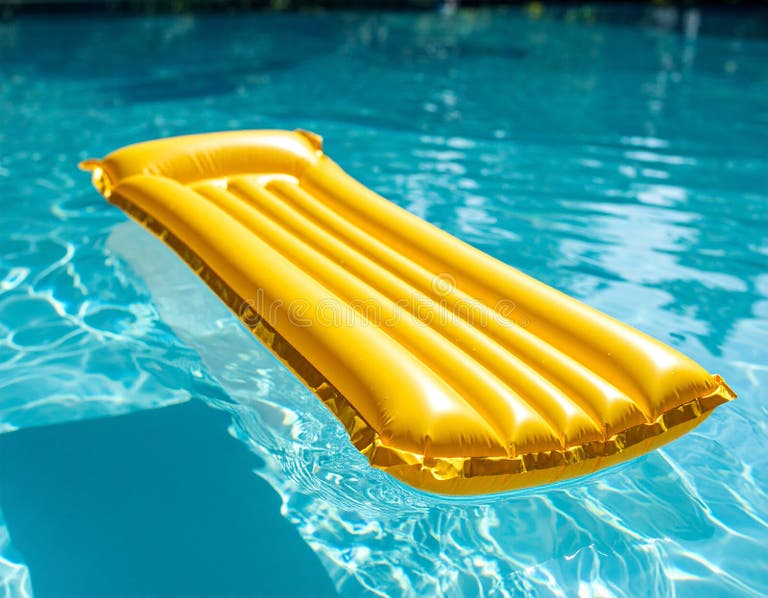 A Single, Empty, Vibrant Inflatable Pool Float Gently Bobbing on the ...